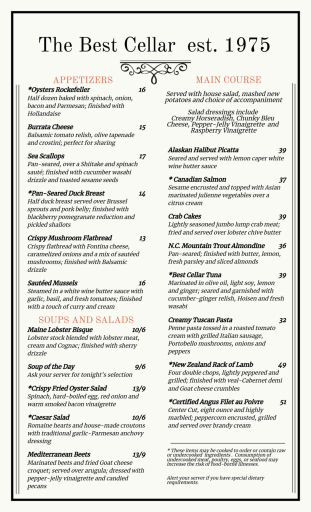 Best Cellar Restaurant - The Inn at Ragged Gardens